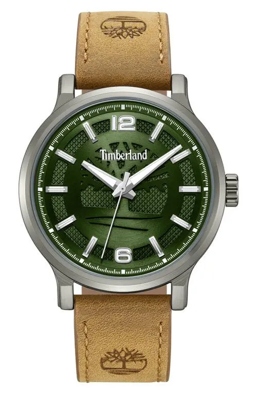 Timberland Driscoll Leather Strap Watch - Dark Brown
