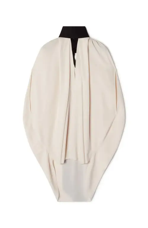 LANVIN Knotted Loose-fit Crepe Top With Grosgrain Bow