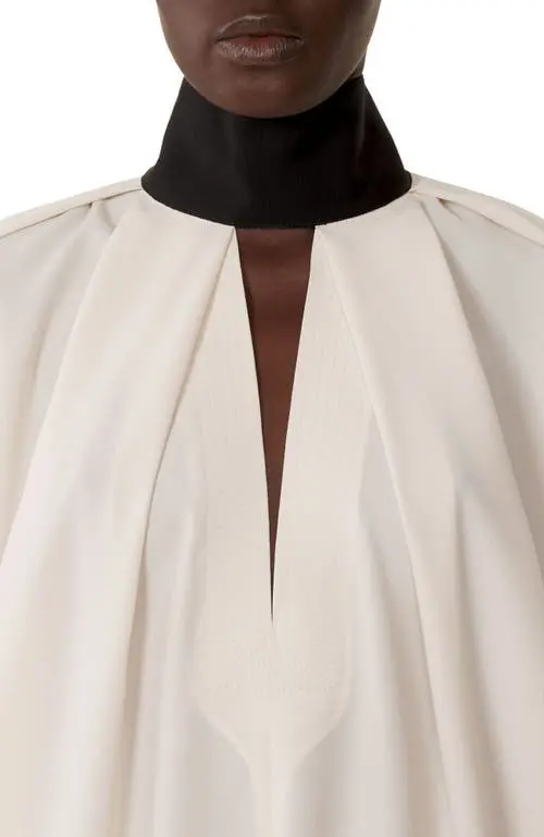 LANVIN Knotted Loose-fit Crepe Top With Grosgrain Bow