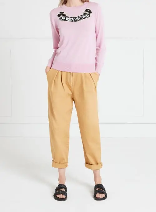 TEMPERLEY LONDON She Who Dares Wins" Fine Knit Merino Wool Sweater