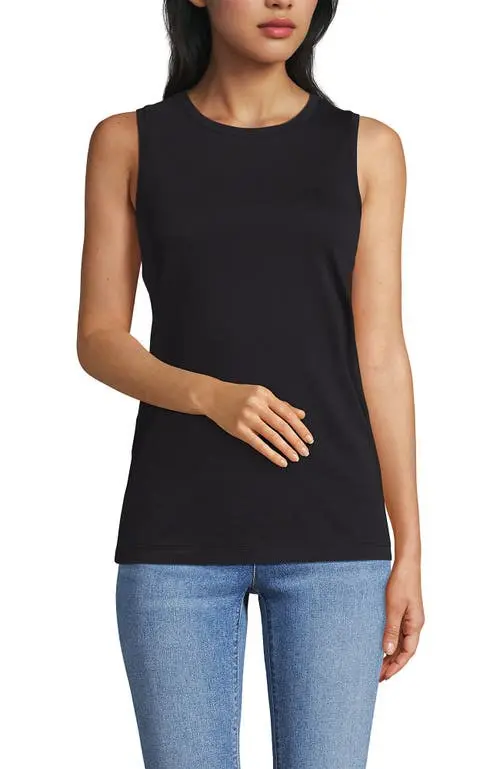 LANDS' END Supima Cotton Tank Top - Black