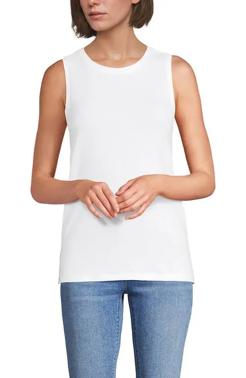 LANDS' END Supima Cotton Tank Top - White