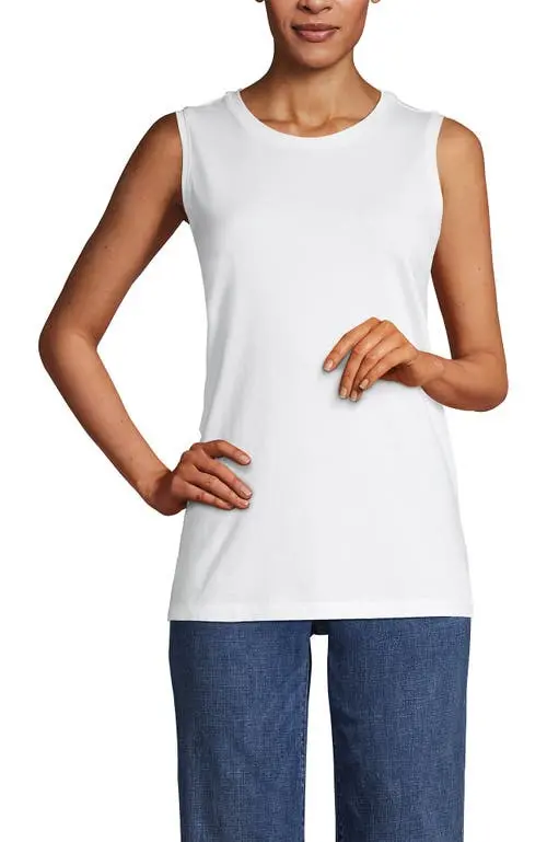LANDS' END Supima Cotton Tank Top - White