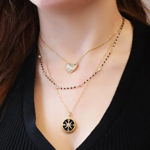 THE LOVERY FINE JEWELRY 14k Gold-plated Sterling Silver Compass Necklace