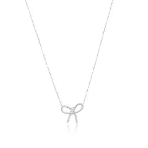 THE LOVERY FINE JEWELRY Loopy Bow Necklace - Sterling Silver