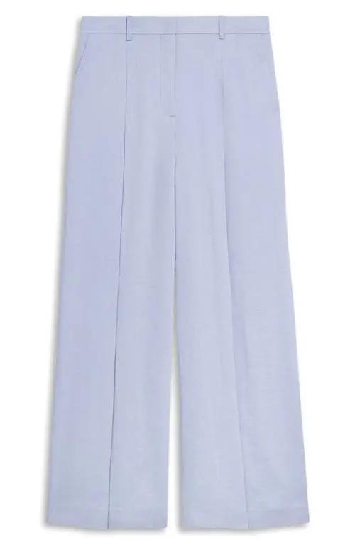 Theory Pleated Linen Blend Wide Leg Pants