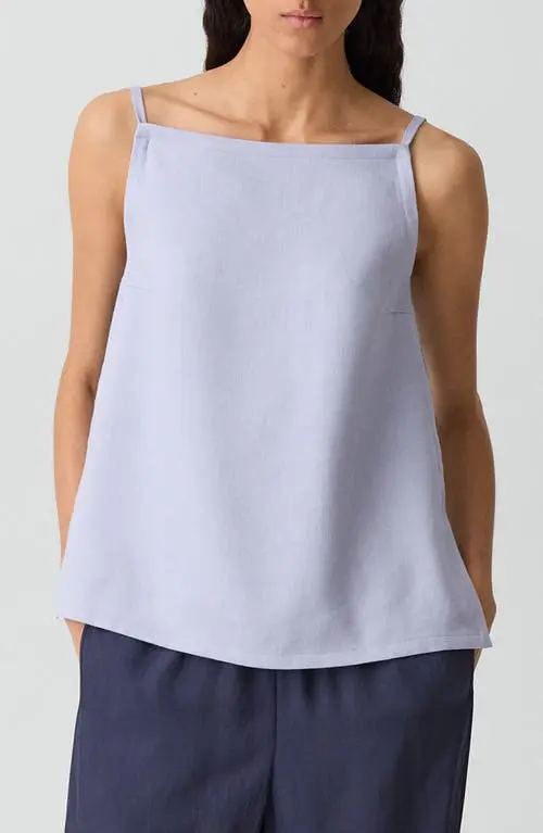 Theory Linen Blend Square Neck Tank - Cornflower