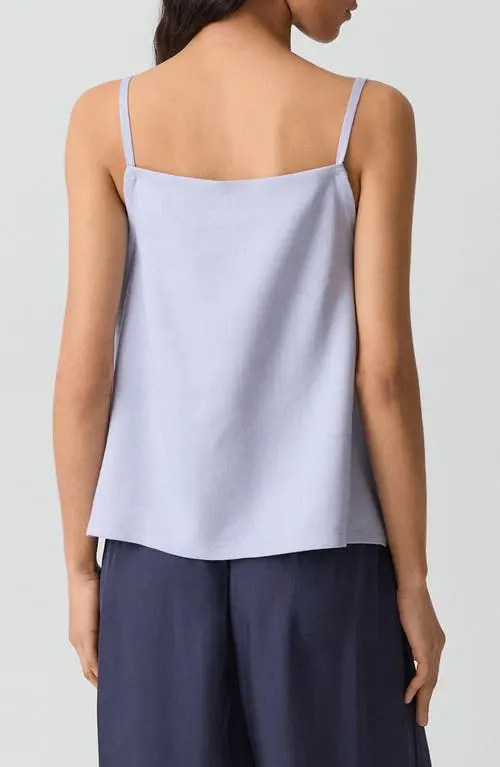Theory Linen Blend Square Neck Tank - Cornflower