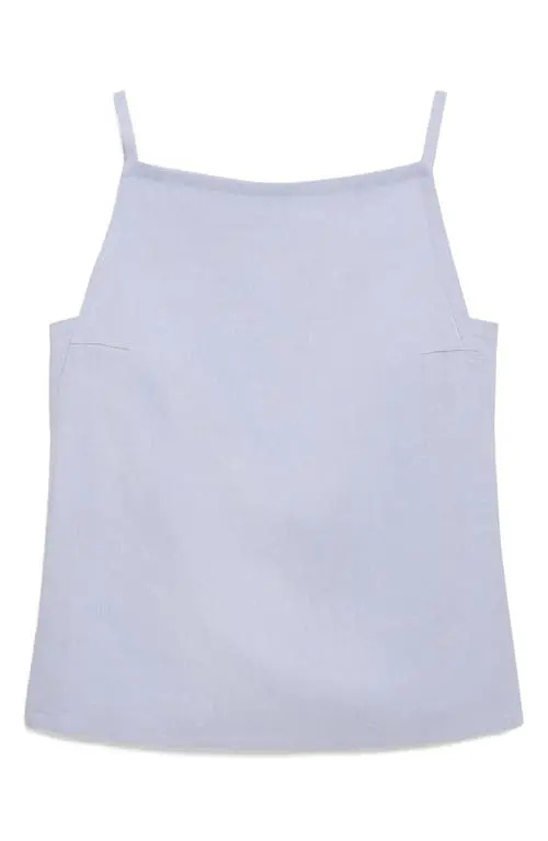Theory Linen Blend Square Neck Tank - Cornflower