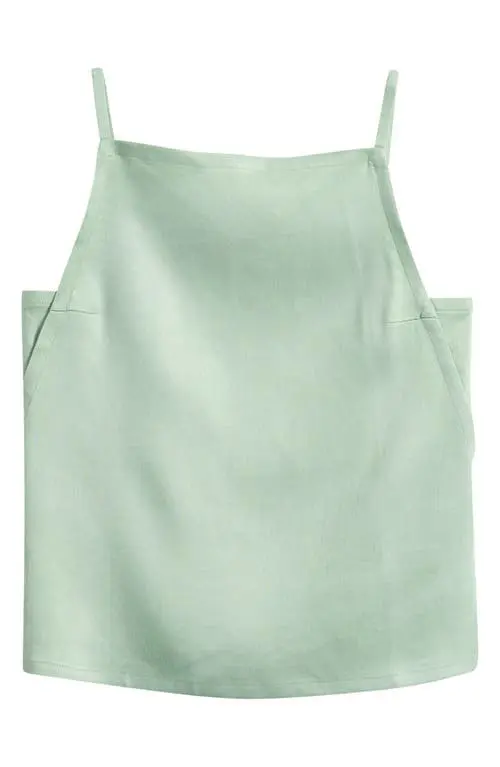 Theory Linen Blend Square Neck Tank - Delicate Green