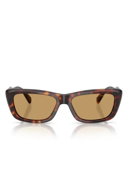 Miu Miu Rectangular Sunglasses - Havana/brown