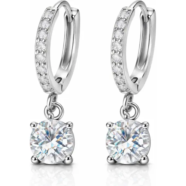 DONATELLO GIAN Crystal Cubic Zirconia Drop Hoop Earrings - Gold