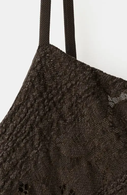 Mango Lace Sleeveless Midi Dress - Brown
