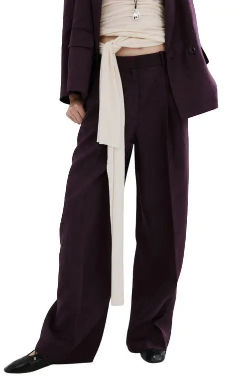 Mango Linen Straight Leg Suit Pants