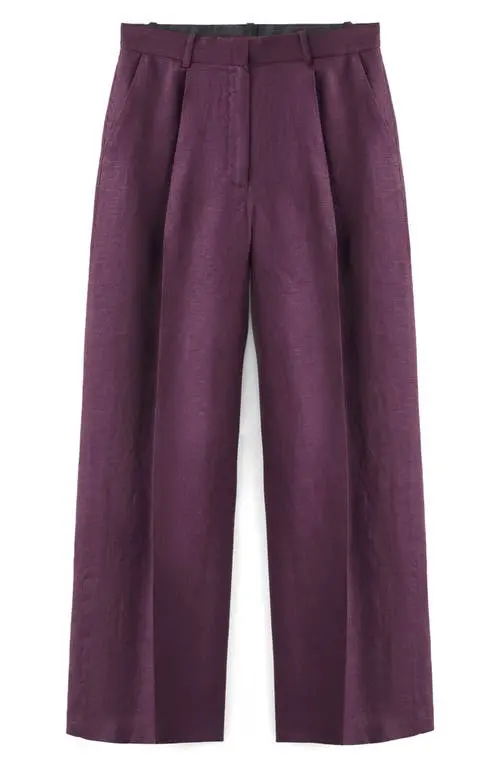 Mango Linen Straight Leg Suit Pants