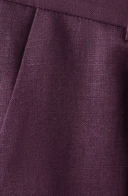 Mango Linen Straight Leg Suit Pants
