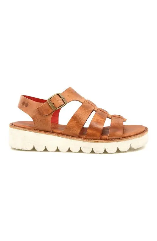 Bed Stu Fisherman Sandals With Adjustable Buckle And Platform Sole - Tan Rustic
