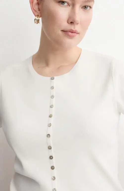 Mango Open Stitch Short Sleeve Cardigan