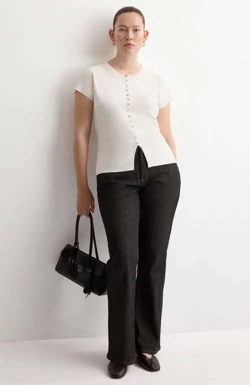 Mango Open Stitch Short Sleeve Cardigan