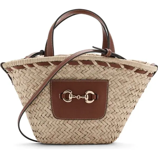 Mango Small Natural Fiber Top Handle Bag