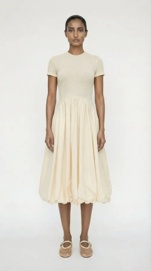 ELEXIAY Keysi Dress With Knit Bodice And Bubble Hem