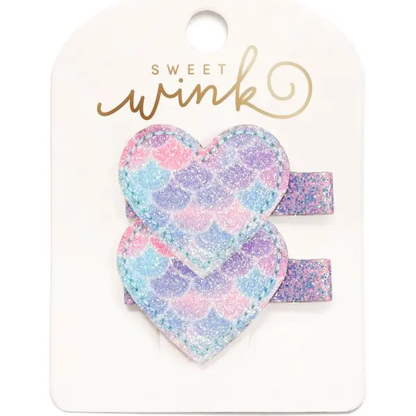 SWEET WINK Mermaid Heart Hair Clips - Multi