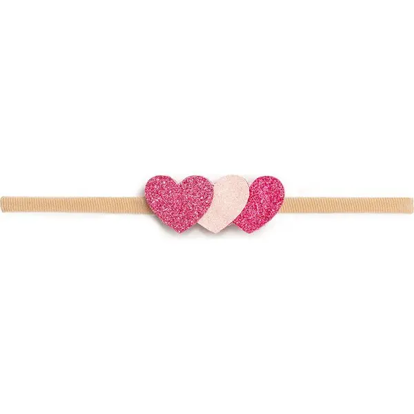 SWEET WINK Sparkle Hearts Baby Headband - Pink