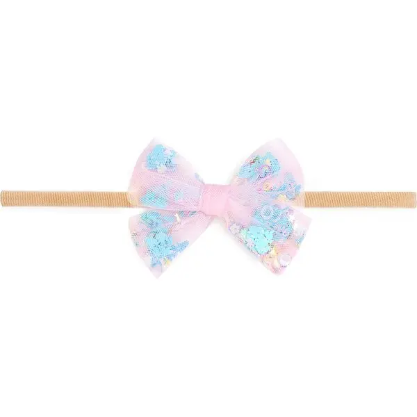 SWEET WINK Mermaid Sequin Bow Baby Headband - Pink
