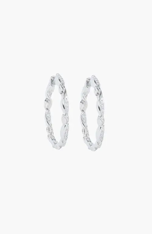 RIZEN JEWELRY Sacred Vine Hoop Earring - Sterling Silver