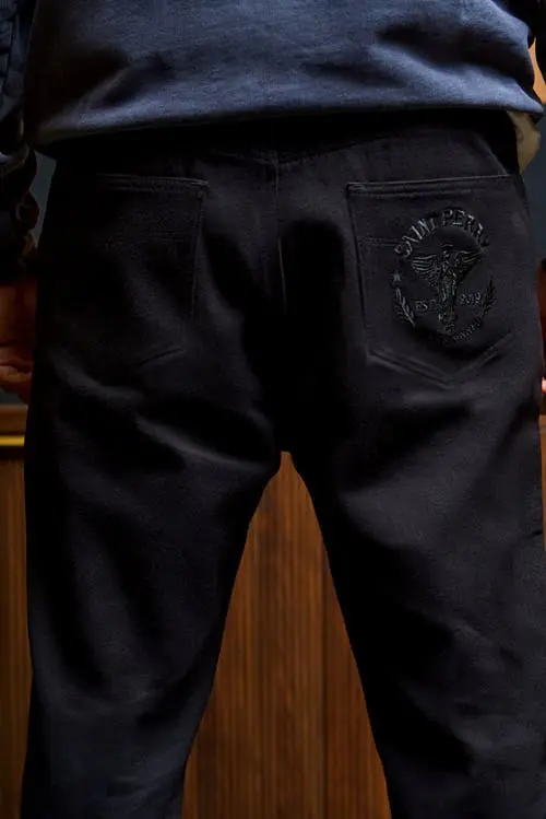 SAINT PERRY Angel Flare Denim Jeans - Black