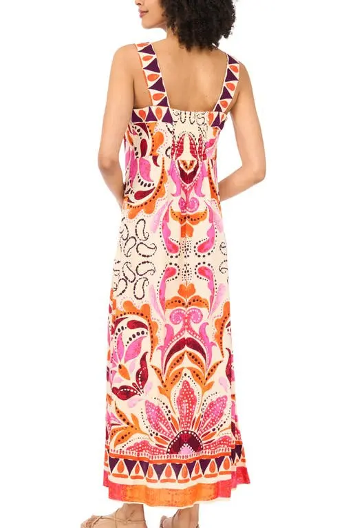 Vince Camuto Sleeveless Smocked Back Maxi Dress - Raspberry Sorbet