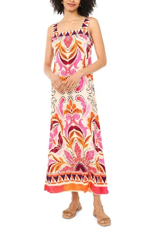 Vince Camuto Sleeveless Smocked Back Maxi Dress - Raspberry Sorbet