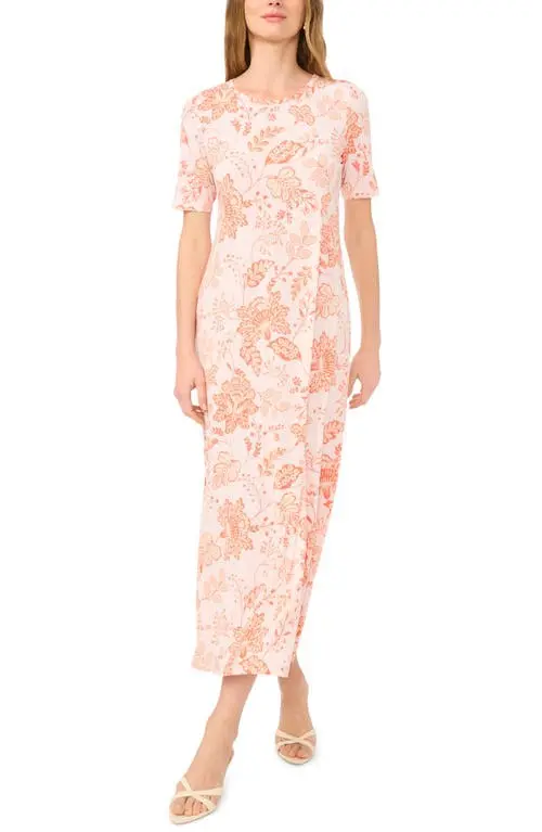Vince Camuto Printed Maxi Dress With Keyhole Detail - Sand Drift
