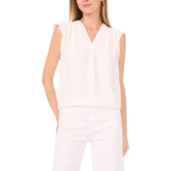 Vince Camuto Flutter Sleeve V-neck Top