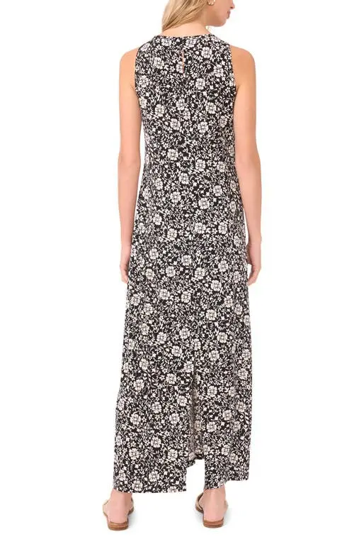 Vince Camuto Sleeveless Floral Print Maxi Dress - Rich Black