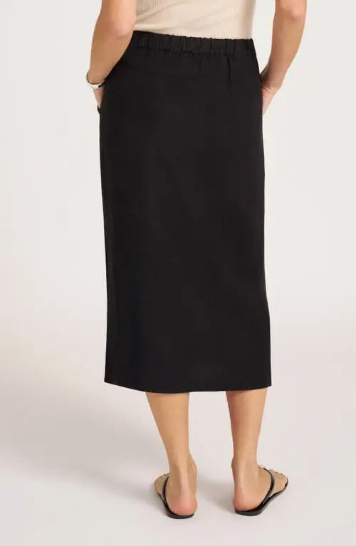 Matty M. Button Front Midi Skirt