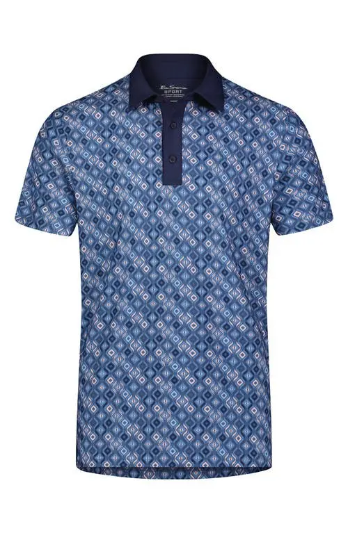 Ben Sherman Jacquard Effect Tech Jersey Golf Polo