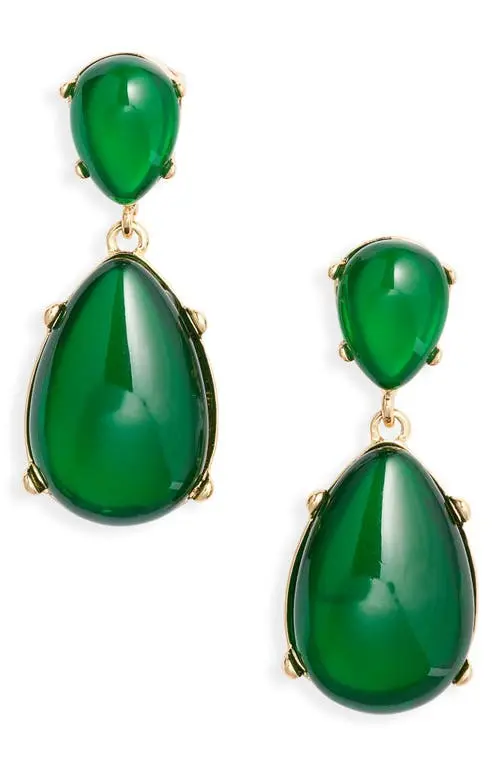 KENNETH JAY LANE Teardrop Drop Earrings - Gold/green