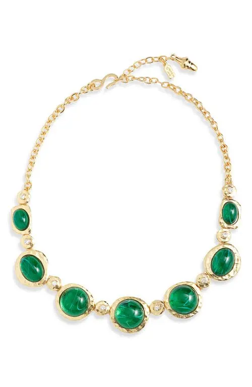 KENNETH JAY LANE Statement Stone Necklace - Gold
