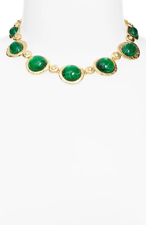 KENNETH JAY LANE Statement Stone Necklace - Gold