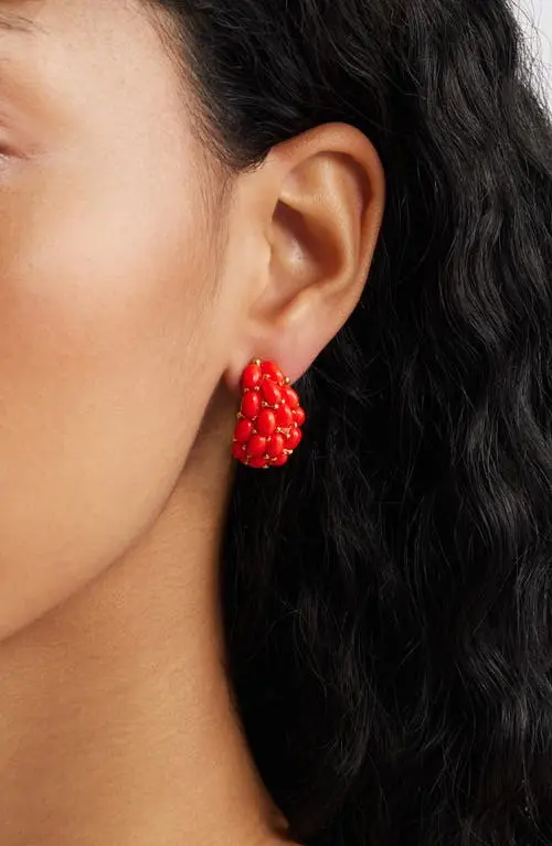 KENNETH JAY LANE Beaded Hoop Earrings