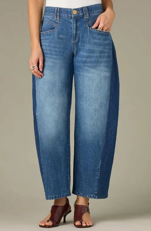 Wit & Wisdom High Waist Barrel Jeans - Blue