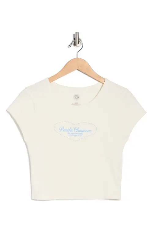 PACSUN Embroidered Heart Shimmer Cropped T-shirt