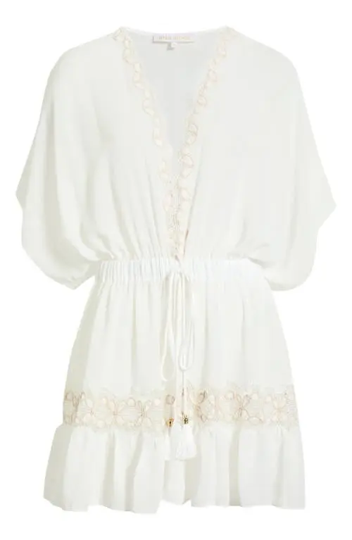 Ramy Brook Alisa Lace Trim Cover-up Dress - White