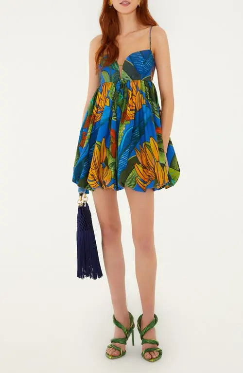 Farm Rio Banana Grapes Organic Cotton Mini Dress