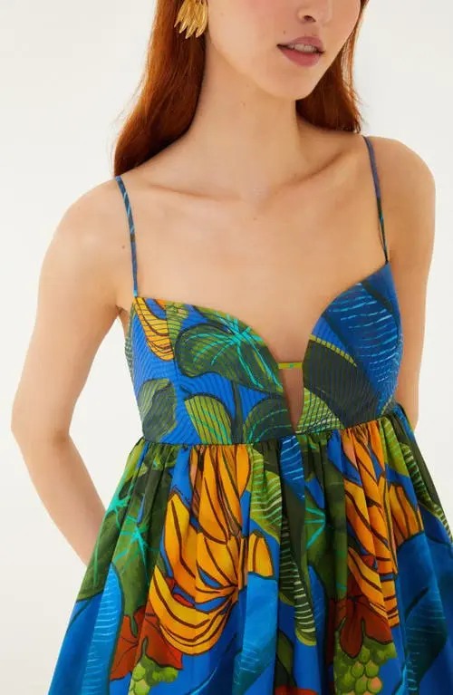 Farm Rio Banana Grapes Organic Cotton Mini Dress