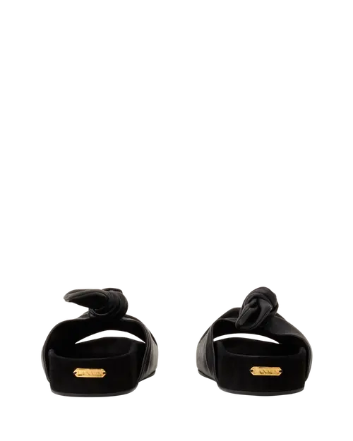 LANVIN Cocoon Flat Leather Mules With Bow Detail