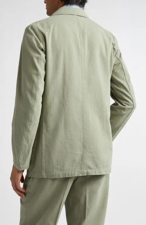 DRAKE'S Cotton Herringbone Blazer