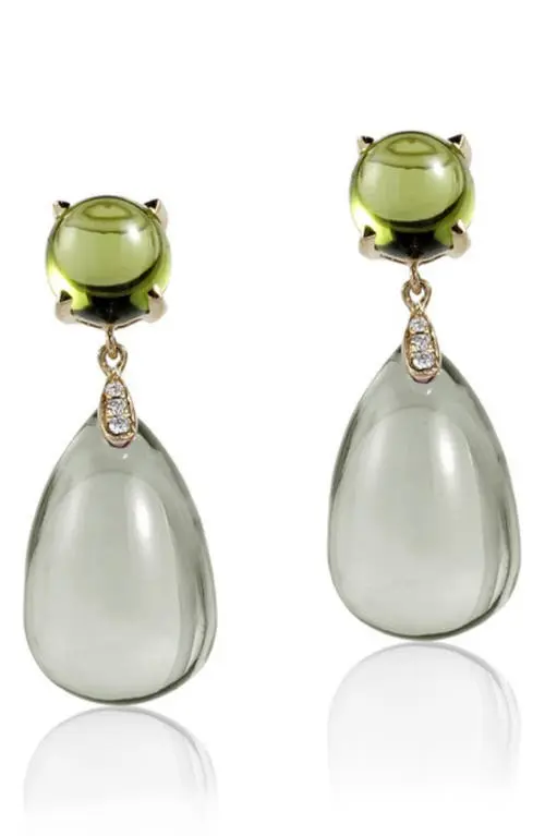 Goshwara Naughty Cabochon Drop Earrings - Translucent Green