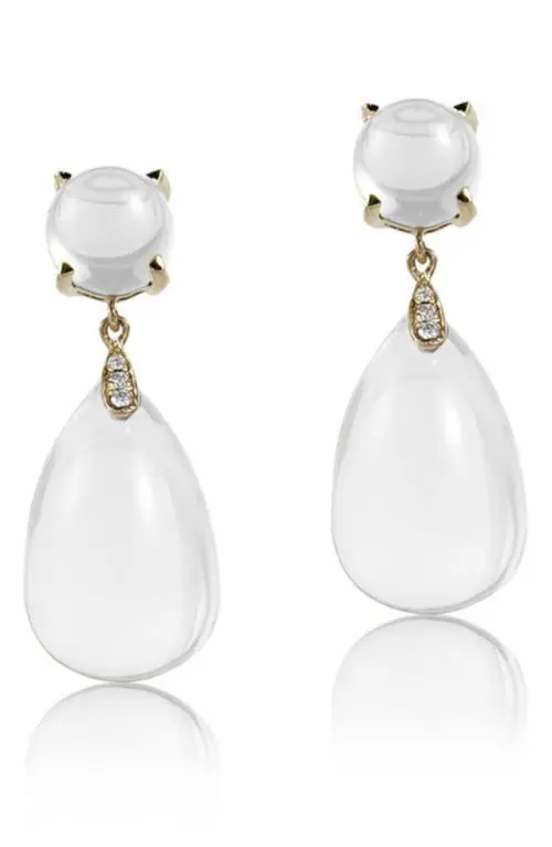 Goshwara Naughty Cabochon Drop Earrings - White